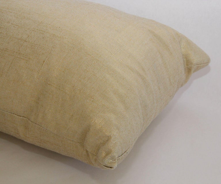 Vintage Lumbar Throw Pillow in Champagne Gold Shimmer For Sale at 1stDibs