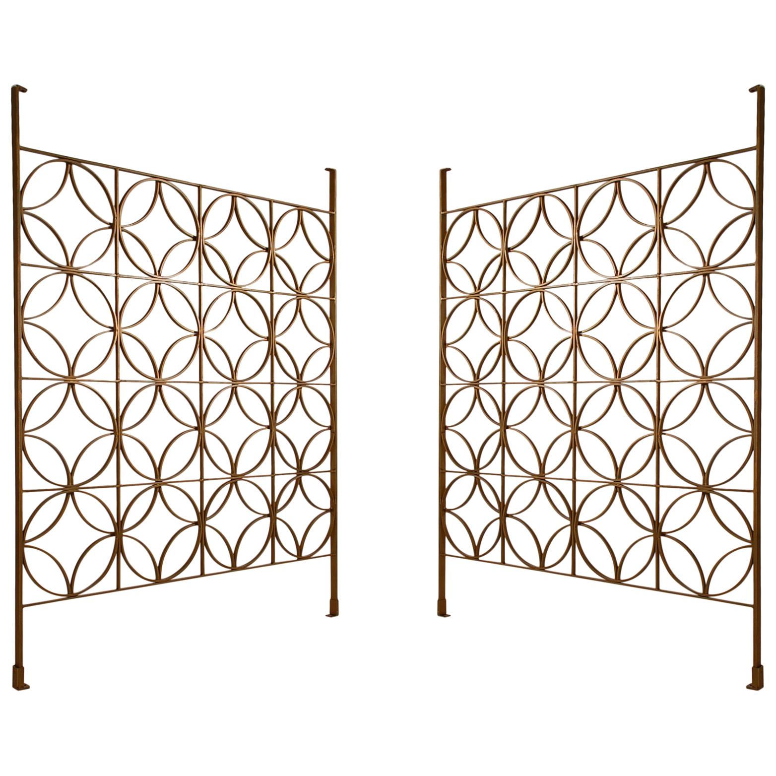 Decorative Mid-Century Modern Architectural Iron Brass Room Divider or ...