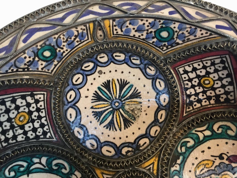 Decorative Moroccan Handcrafted Ceramic Bowl from Fez at 1stDibs