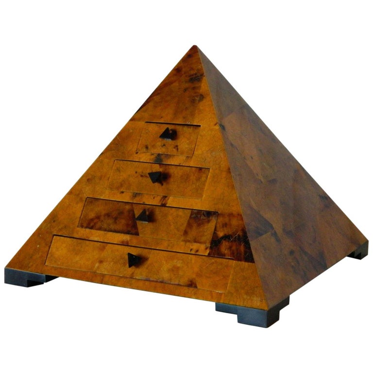Decorative Pyramid Box in the Style of Maitland Smith at 1stDibs