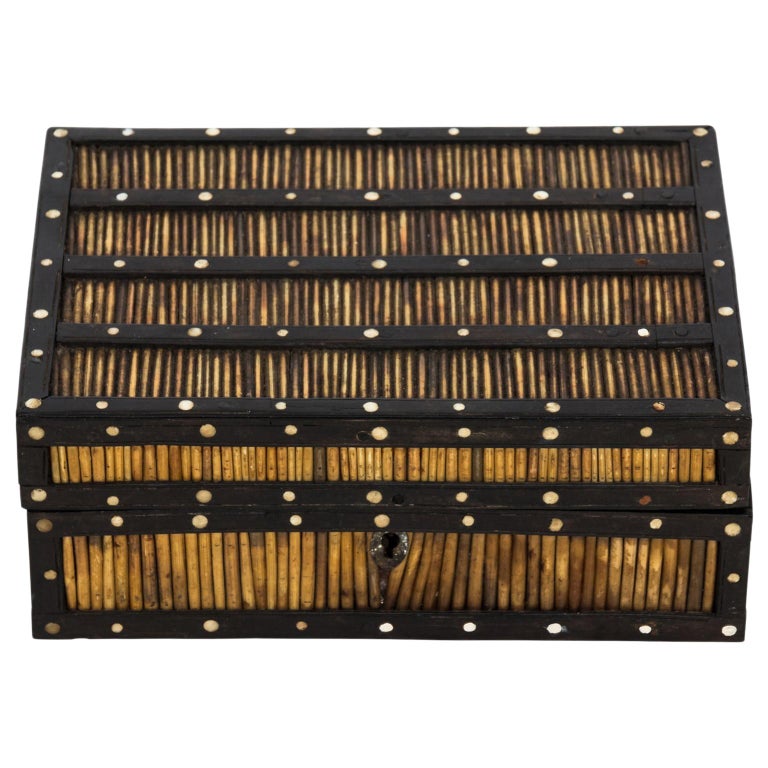 Decorative Quill Box with Geometric Motif For Sale at 1stDibs