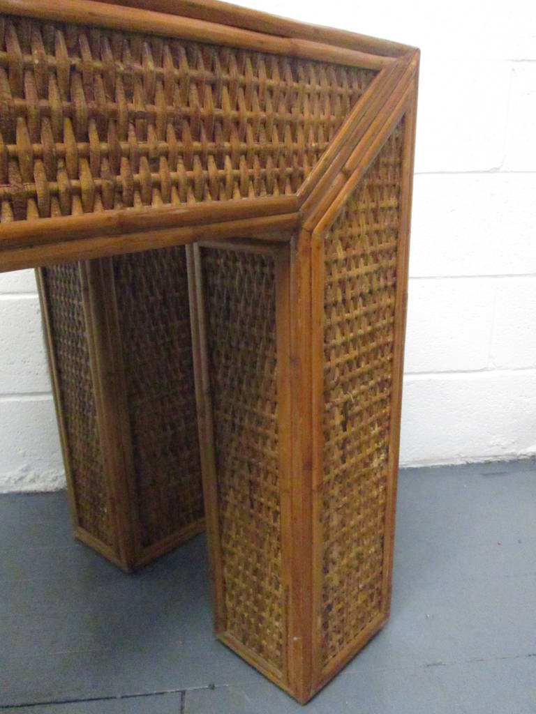 Decorative Rattan Console For Sale at 1stDibs