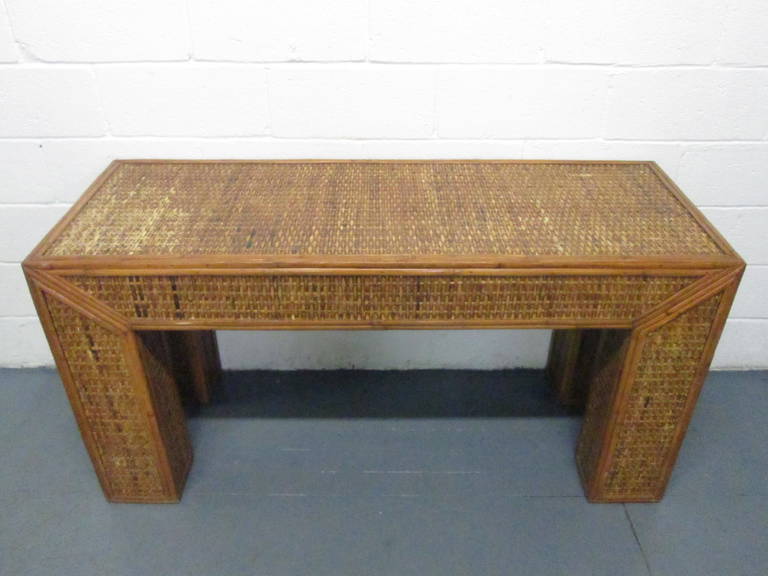 Decorative Rattan Console For Sale at 1stDibs