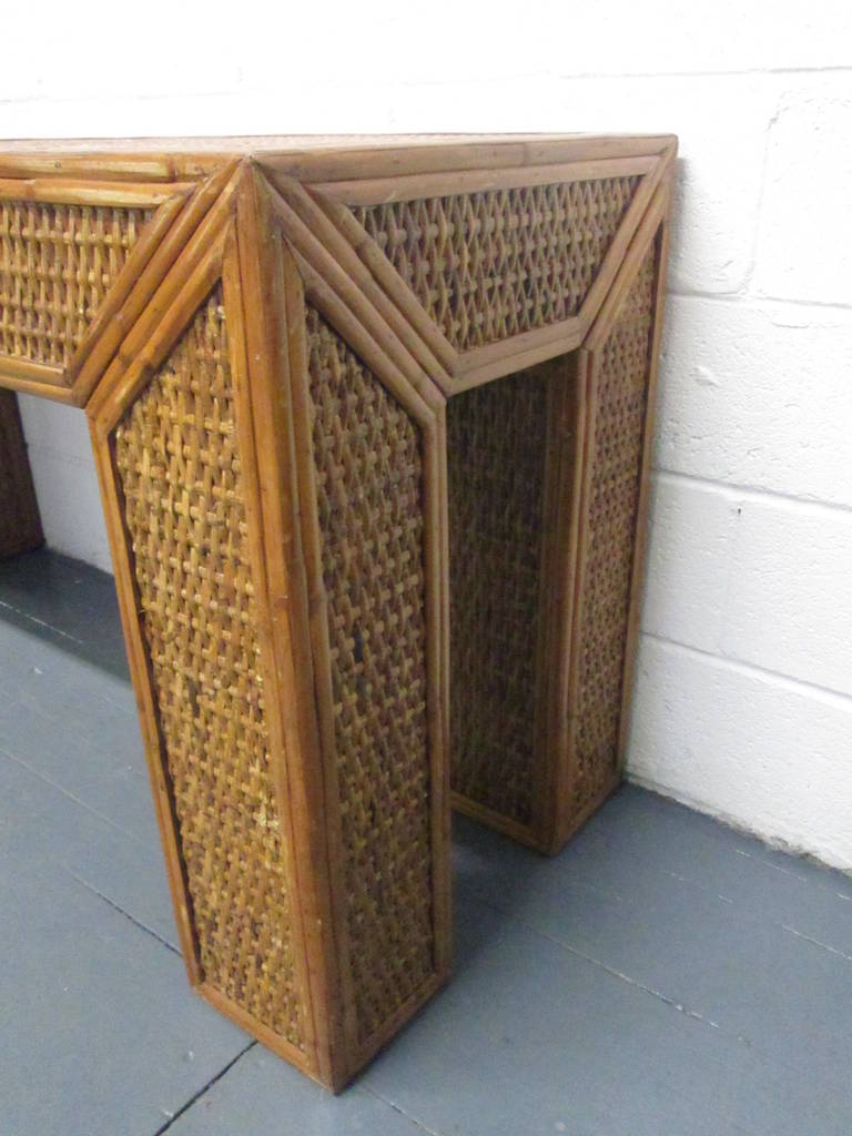 Decorative Rattan Console For Sale at 1stDibs