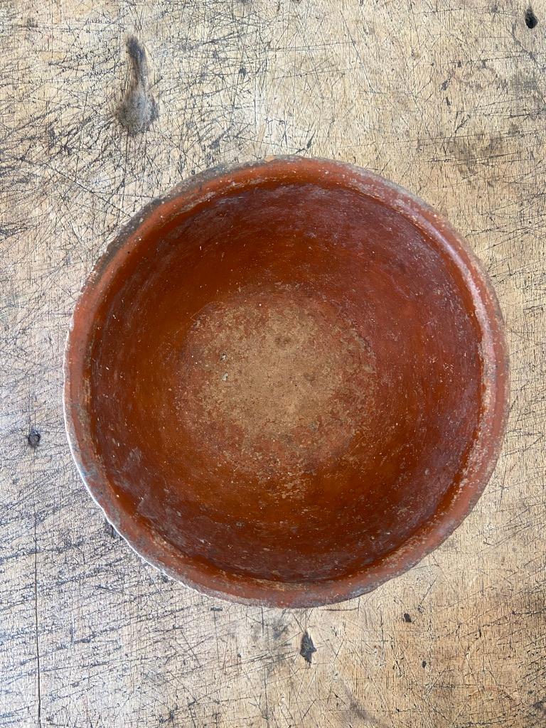 Decorative Red Clay Ceramic Bowl from Puebla, Mexico, circa 1980's at ...