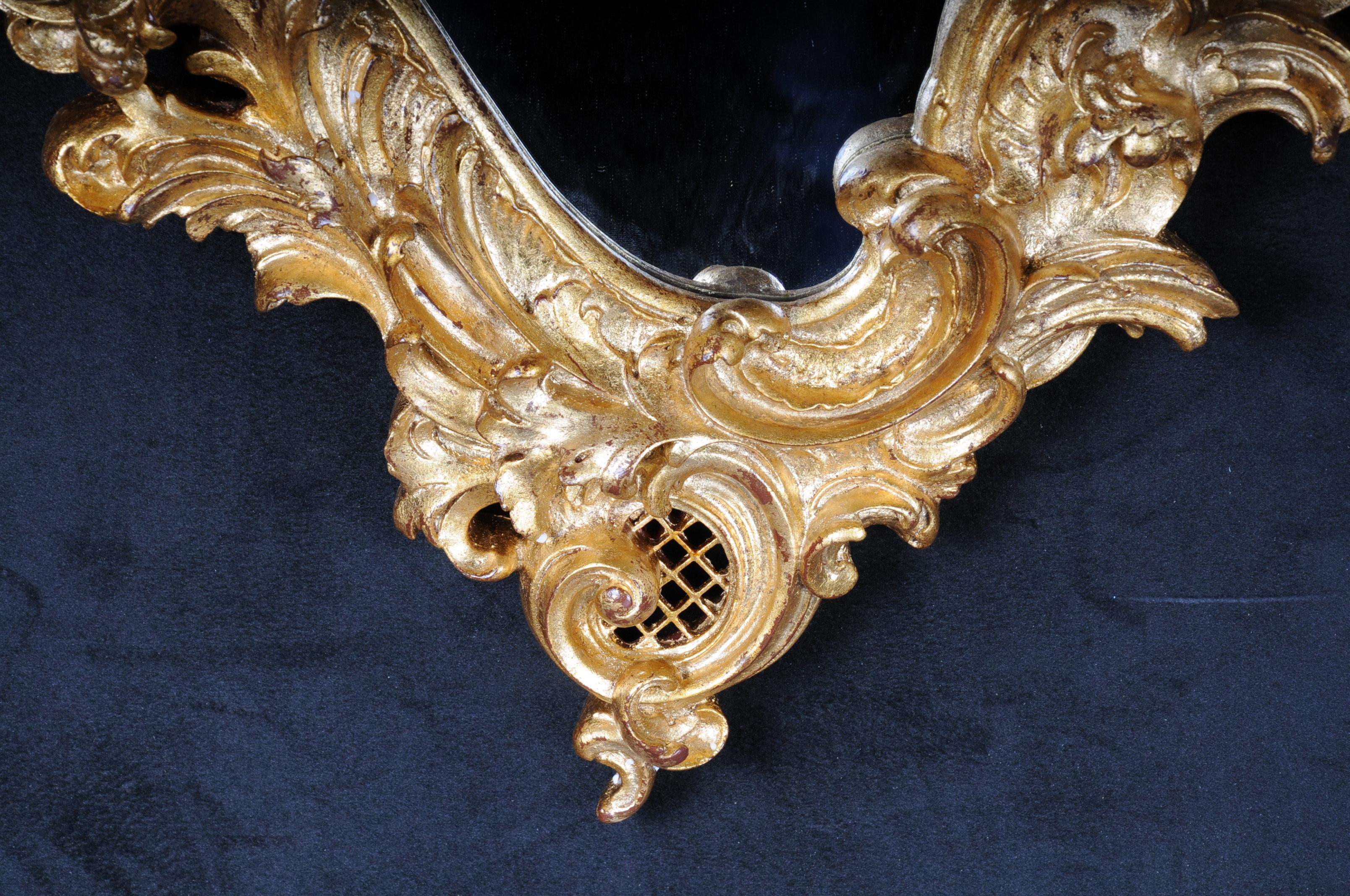 Decorative Rococo / Baroque Wall Mirror with Putti, Gilded For Sale at ...