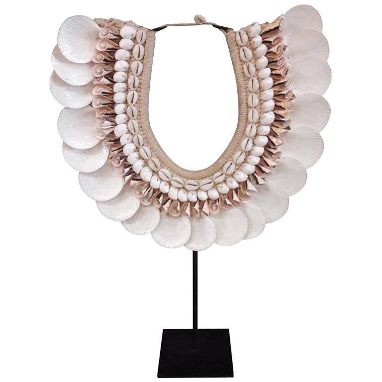 Decorative Seashell Necklace on a Stand at 1stDibs