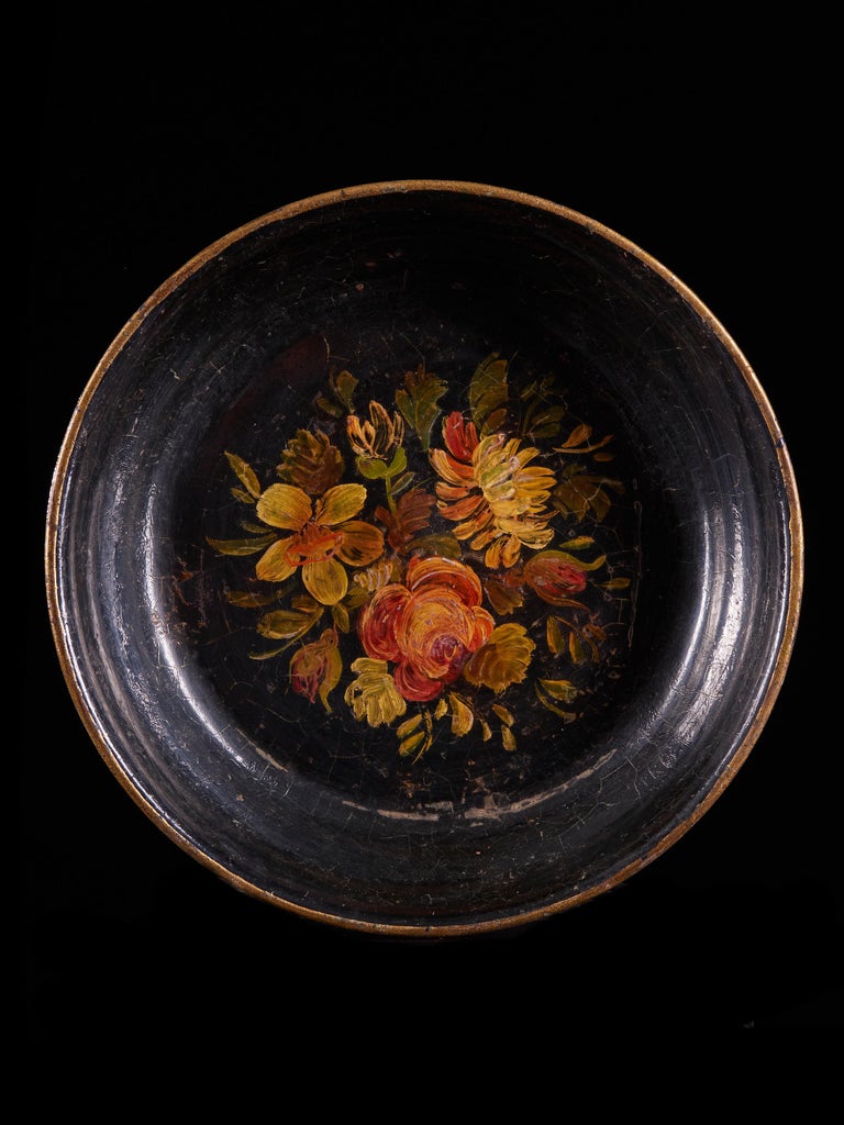 Decorative Set of 2 Charming Hand Painted Metal Plates For Sale at ...