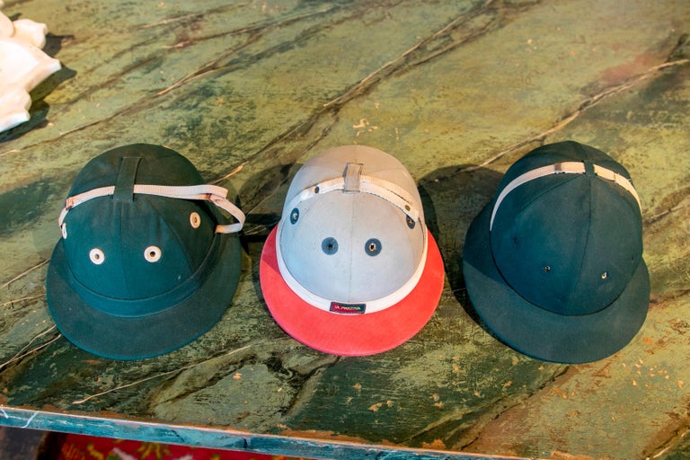 Decorative Set of Three Polo Helmets from La Martina and Patey London ...