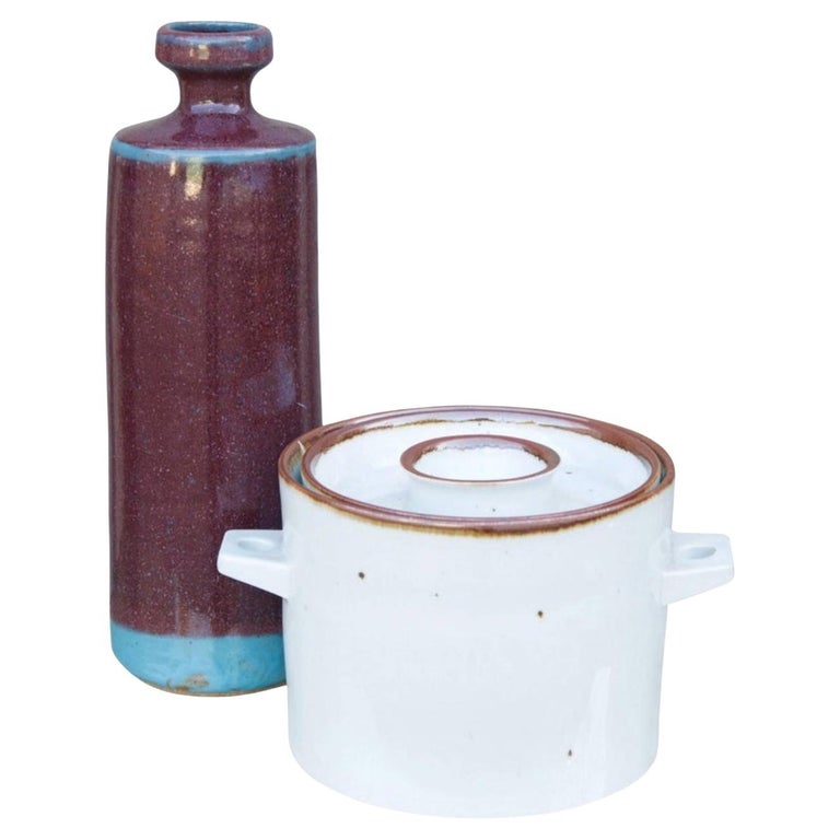 Decorative Set of Two Modern Glazed Scandinavian Vessels For Sale at ...