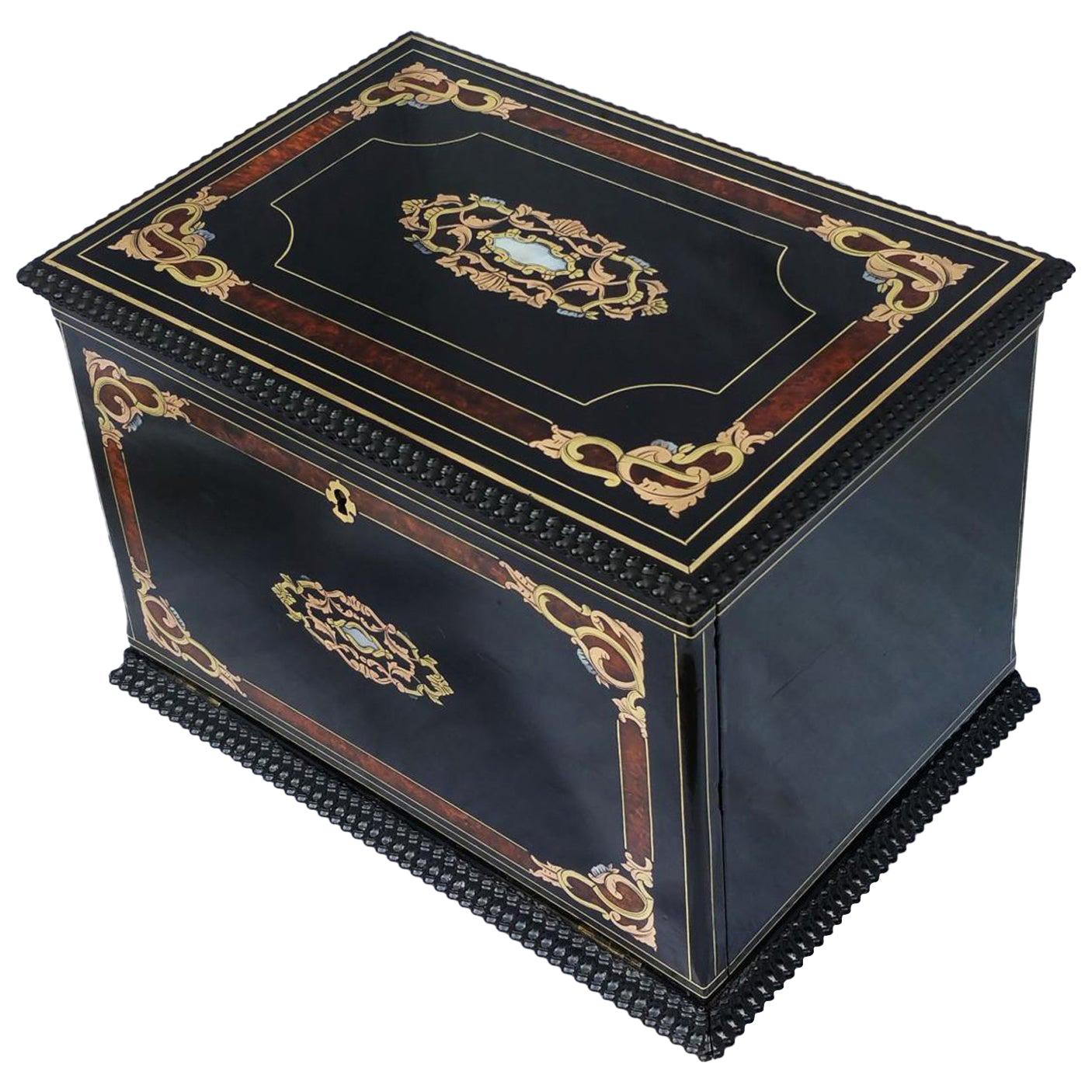 Decorative Sewing Jewel Box in Boulle Marquetry Napoleon III, France ...