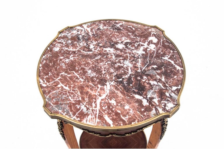Decorative Side Table with Marble Top, France, circa 1940s For Sale at ...