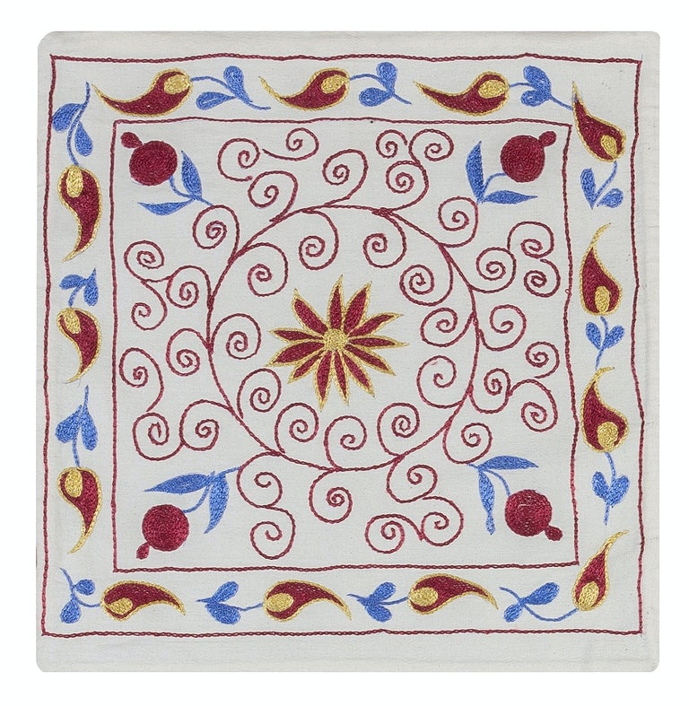 Decorative Silk Embroidery Lace Pillow Cover, Handmade Suzani Pillow ...