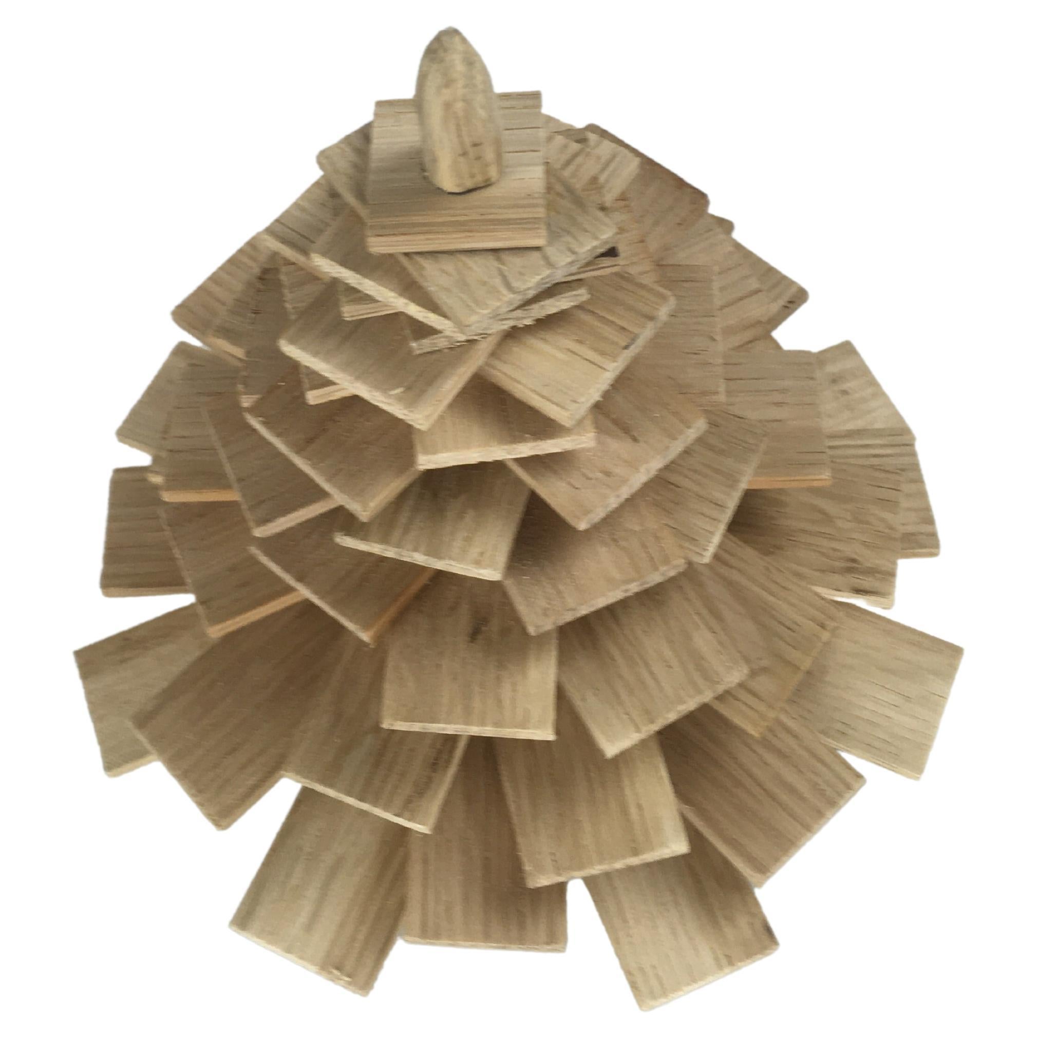 Decorative Handmade Wooden Christmas Tree in Oak For Sale at 1stDibs
