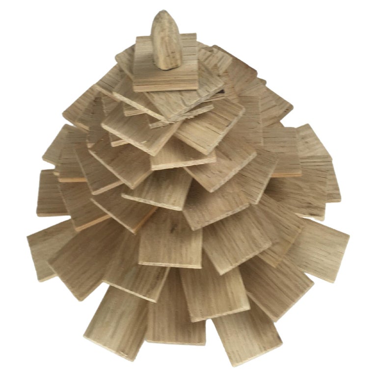 Decorative Small Handmade Wooden Christmas Tree in Oak For Sale at 1stDibs