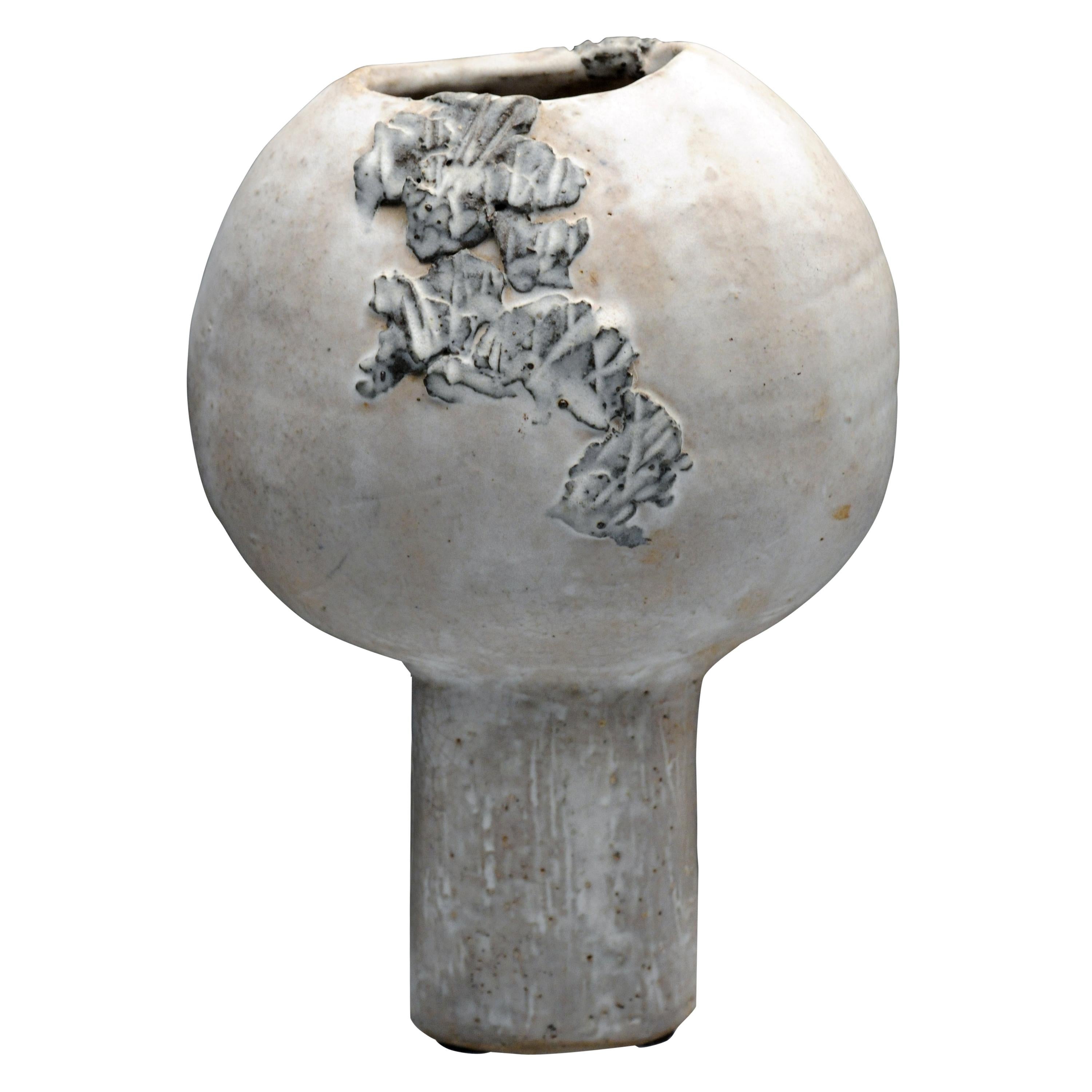 Decorative Studio Pottery Organic White Vase at 1stDibs