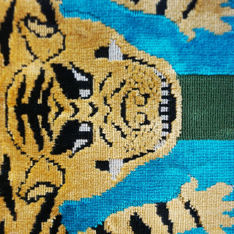 Decorative Table Mat with Velvet Tibetan TIger For Sale at 1stDibs