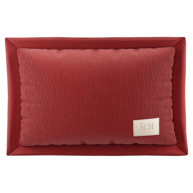 Decorative Throw Pillow Red Corduroy, Modern Ribbed Velvet Lumbar ...