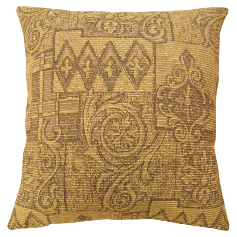 Decorative Vintage Floro-Geometric Fabric Pillow For Sale at 1stDibs