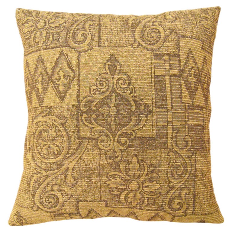 Decorative Vintage Floro-Geometric Fabric Pillow For Sale at 1stDibs