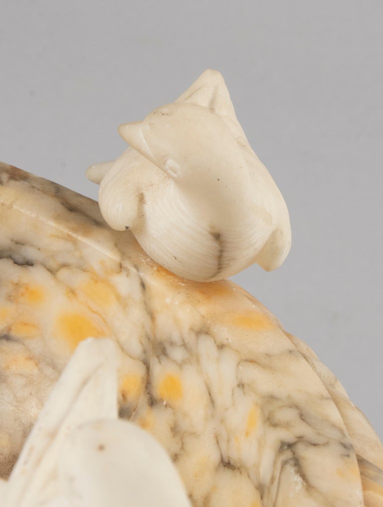 Decorative Vintage Marble Bowl with Birds at 1stDibs