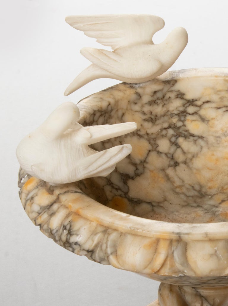 Decorative Vintage Marble Bowl with Birds at 1stDibs