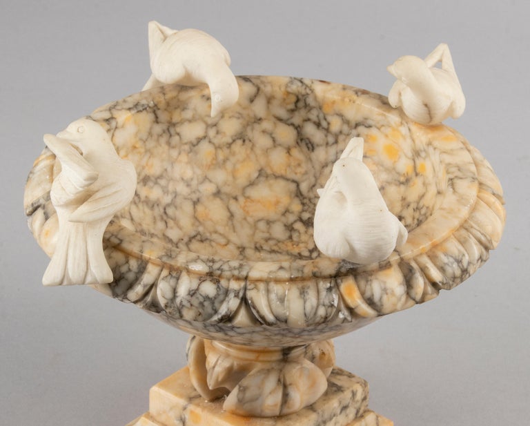 Decorative Vintage Marble Bowl with Birds at 1stDibs