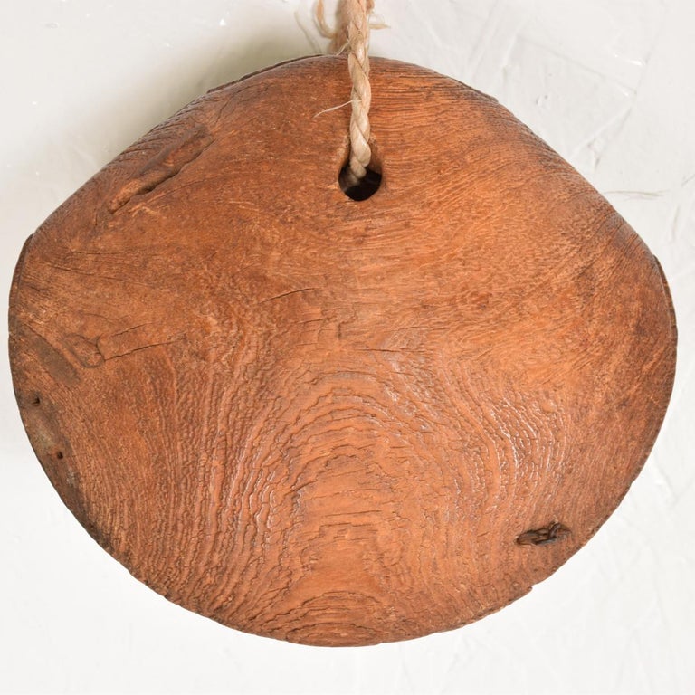 Decorative Vintage Oakwood Cow Bell For Sale at 1stDibs