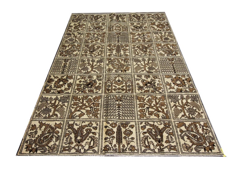 Decorative Vintage Rug, Oak Brown Carpet, Tree of Life All Over Rugs ...
