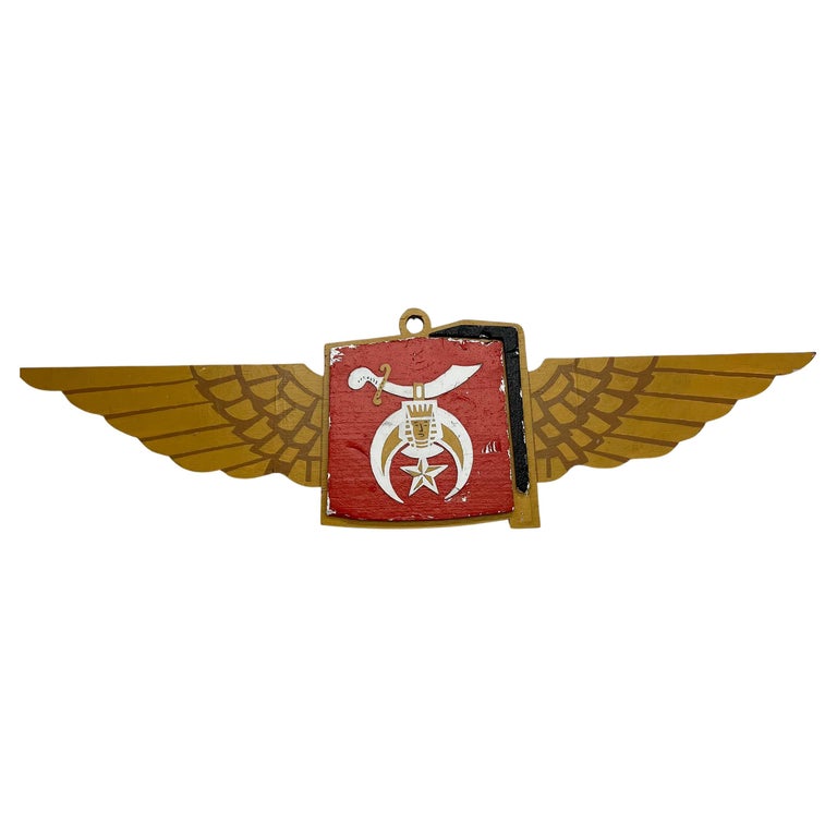 Vintage Shriners Red Emblem Wood Wall Plaque American Masonic Society ...