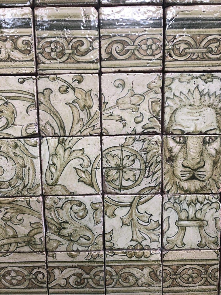 Decorative Wall Hand Painted Artisanal Tiles with Peacocks from the ...