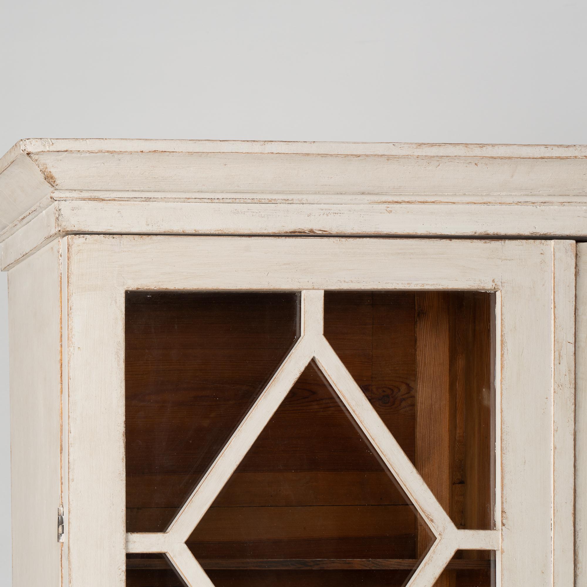 Decorative White Painted Bookcase Display Cabinet from Denmark, circa ...