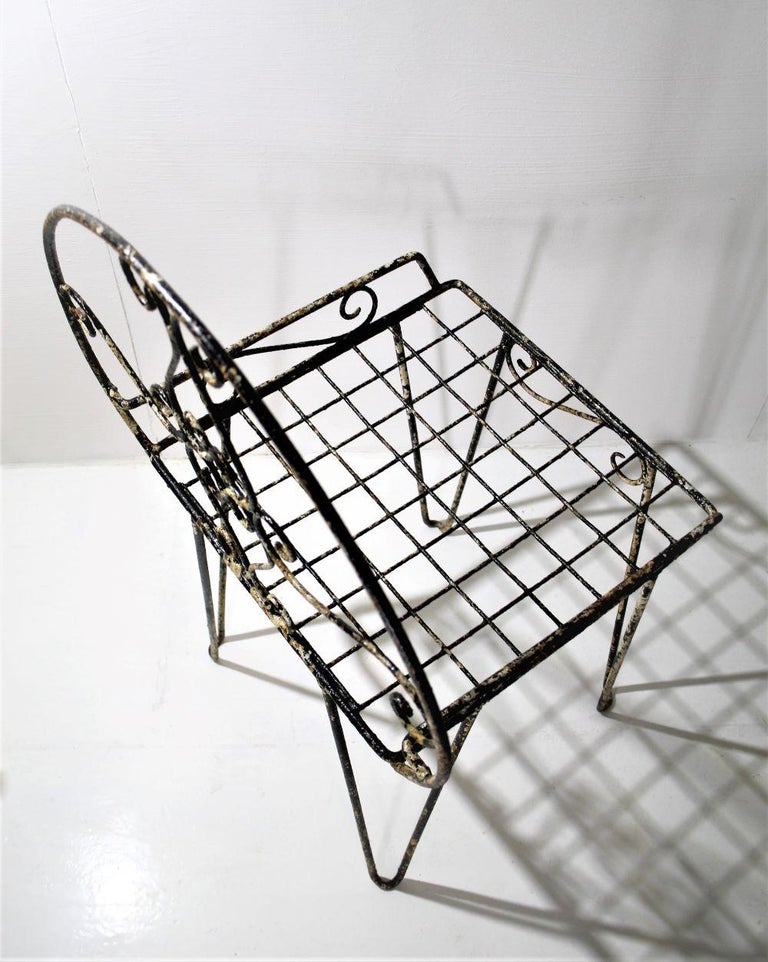 Decorative Wirework Scroll Wrought Iron Metalwork Chair with Rustic ...