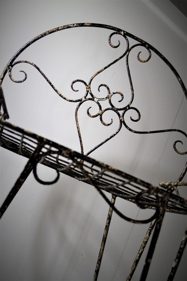 Decorative Wirework Scroll Wrought Iron Metalwork Chair with Rustic ...