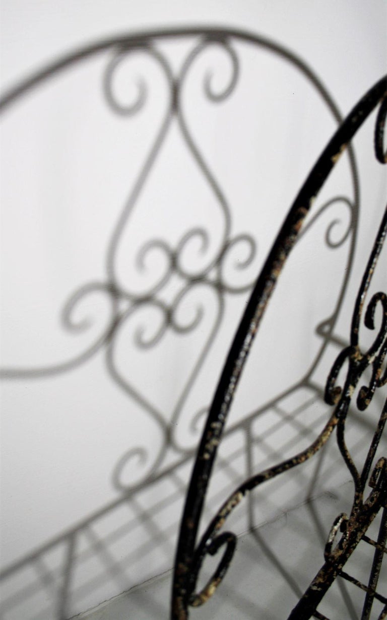 Decorative Wirework Scroll Wrought Iron Metalwork Chair with Rustic ...