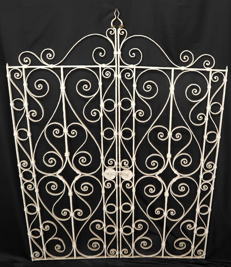 Decorative Wrought Iron French Double Gate with Latch at 1stDibs