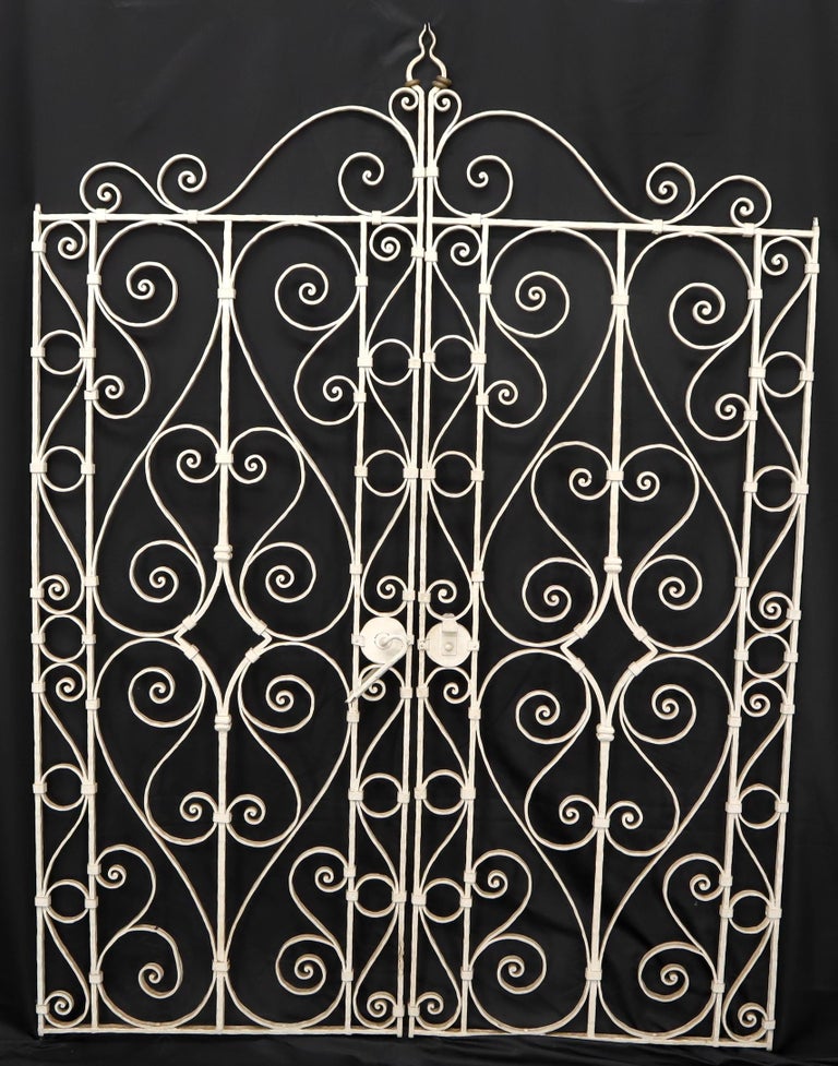Decorative Wrought Iron French Double Gate with Latch at 1stDibs