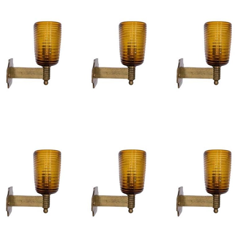 Dedicated Offer for Bronson - 3 Original Pairs Oval Amber Sconcers For ...