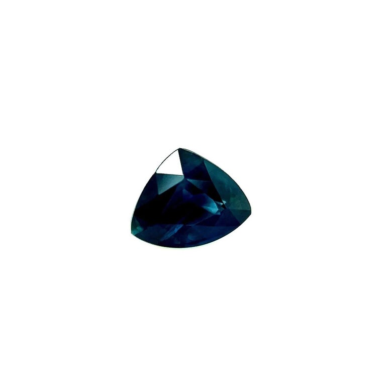 Deep Blue Australian Sapphire 0.90ct Triangle Trillion Cut Gem Vs For ...