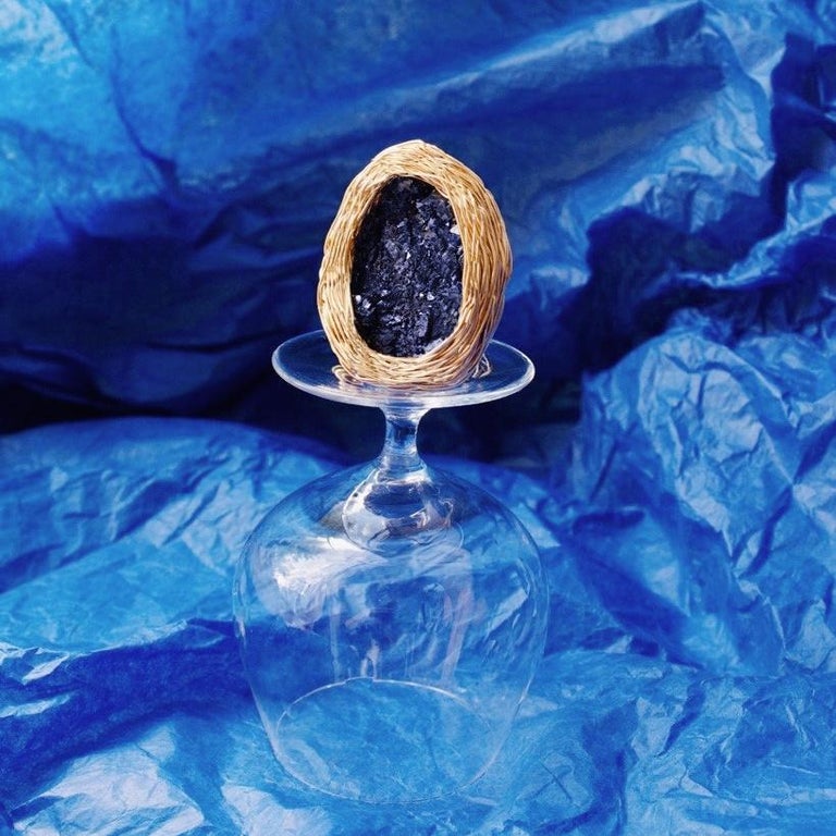 Deep Blue Azurite Statement or Cocktail Ring 14 K Yellow Gold F. by the ...