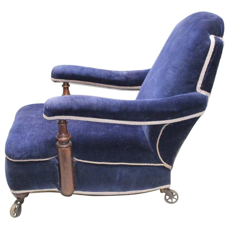 Deep Blue Club Chair For Sale at 1stDibs