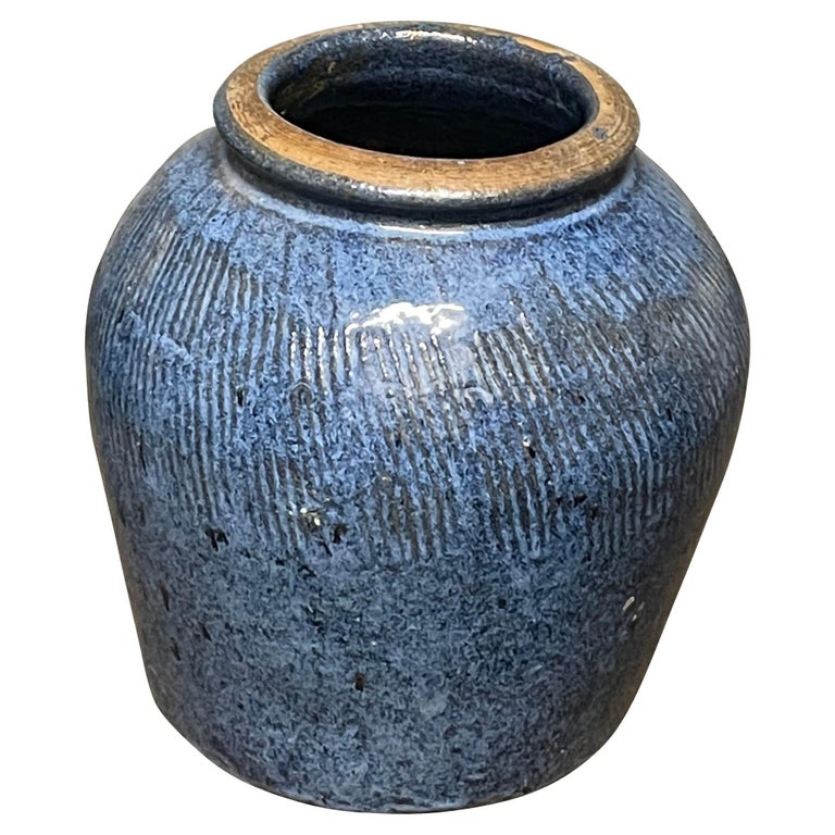 Deep Blue Glazed Vase, China, Contemporary For Sale at 1stDibs