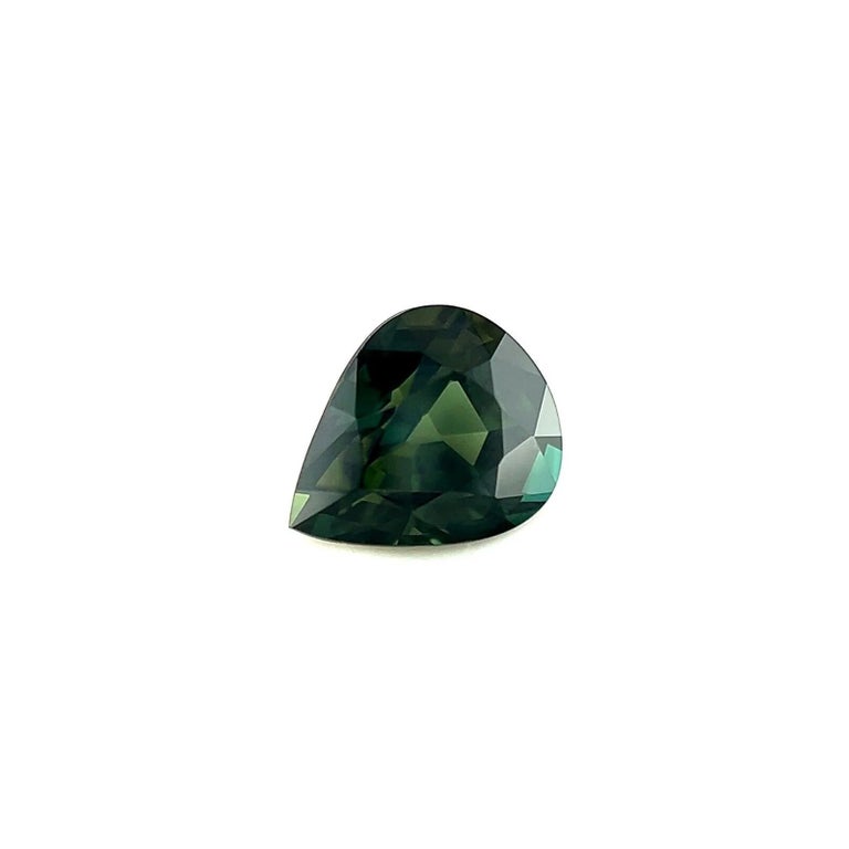 Deep Blue Green Sapphire 1.20ct Pear Teardrop Cut Loose Gemstone 7x5 ...