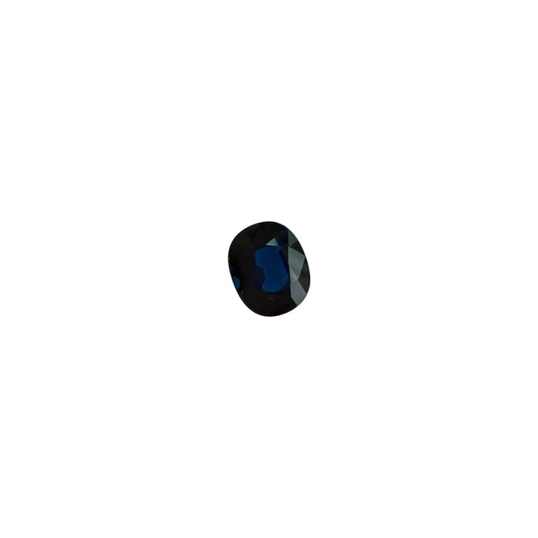 Deep Blue Untreated Sapphire 0.57ct IGI Certified Cushion Cut Loose ...