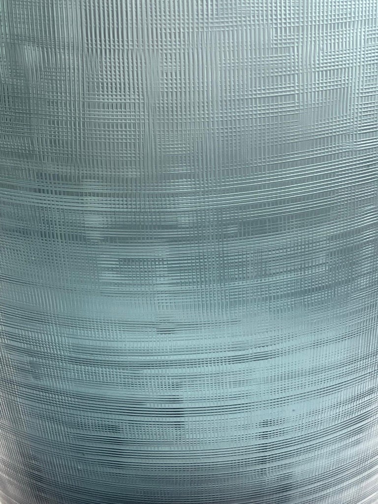 Deep Blue Vertical Rib Tall Glass Vase, Romania, Contemporary For Sale ...