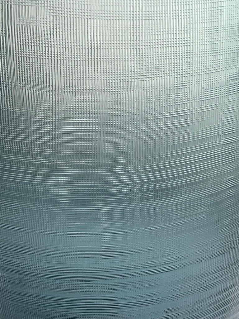 Deep Blue Vertical Rib Tall Glass Vase, Romania, Contemporary For Sale ...