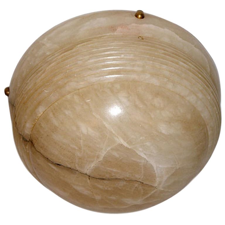 Deep Carved Alabaster Light Fixture For Sale at 1stDibs