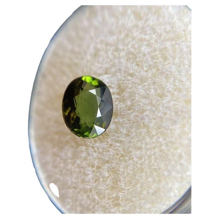 Deep Green Tourmaline 1.18ct Oval Cut Loose Gemstone at 1stDibs