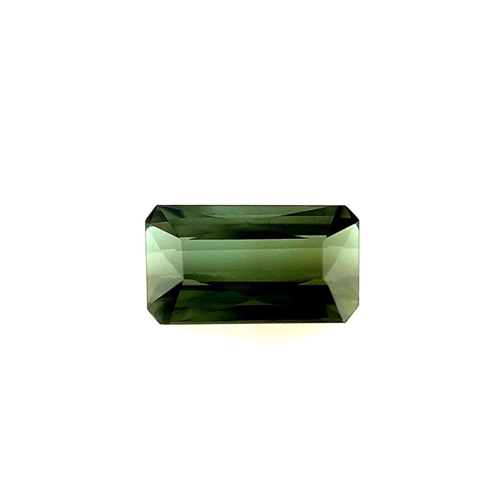 Deep Green Tourmaline 2.12ct Octagon Emerald Cut Loose Gem For Sale at ...