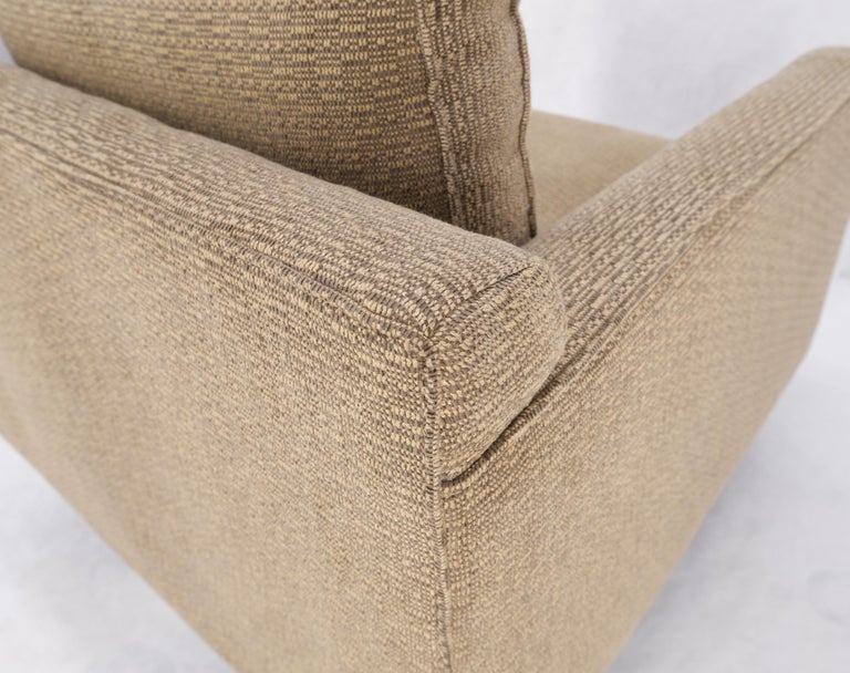 Deep Oatmeal Fabric Upholstery Contemporary Lounge Chair on Dowel Legs ...